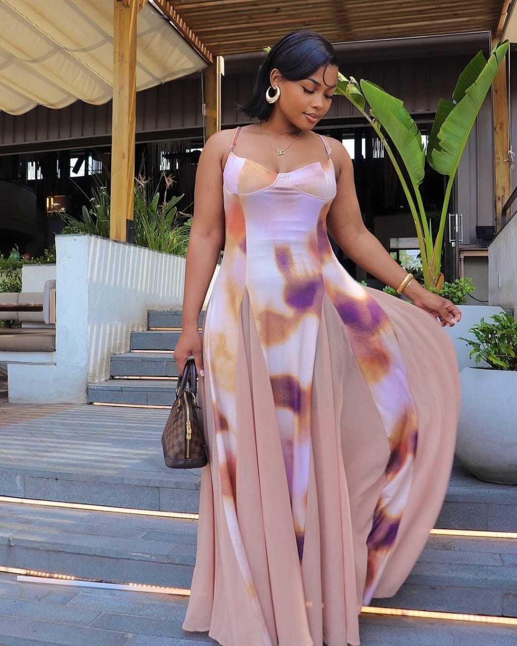 Sleeveless, tie-dye print maxi dress (20636) – Zillion