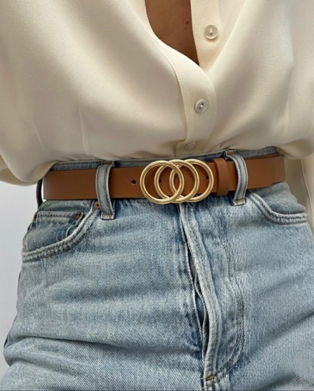 Oversized gold-tone double O-ring belt (1140) – Zillion